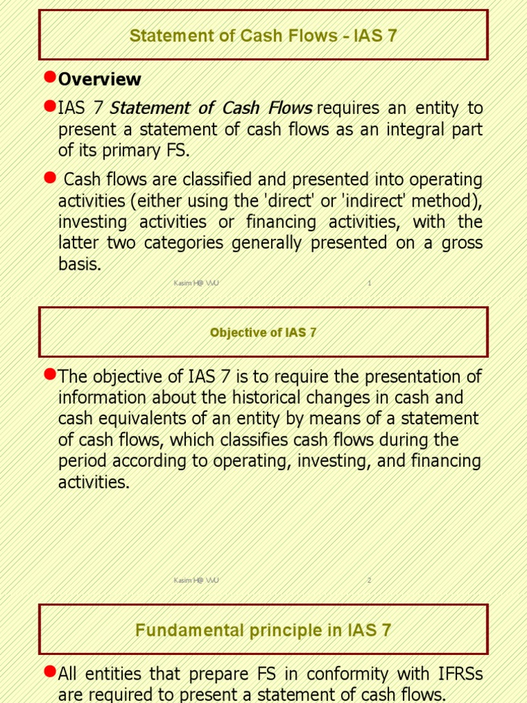 Statement of Cash Flows - IAS 7 | PDF | Cash Flow Statement | Investing