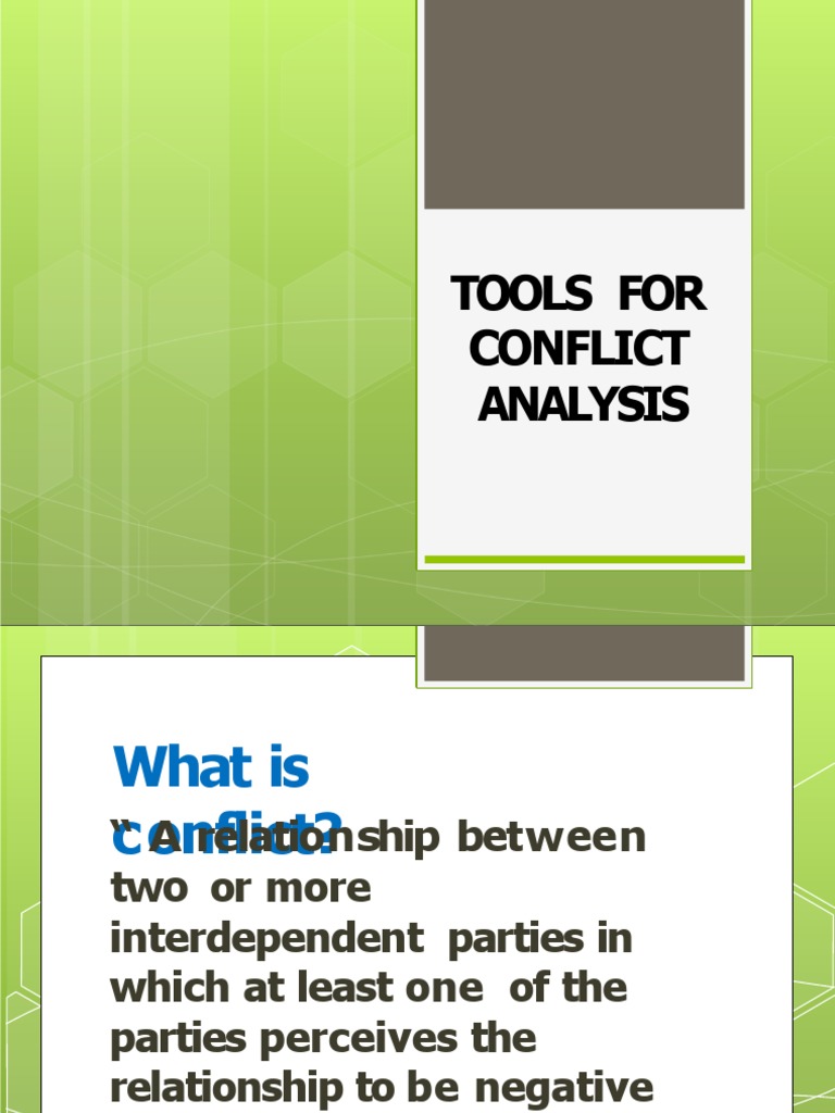 Tools For Conflict Analysis | PDF | Violence | Conflict (Process)