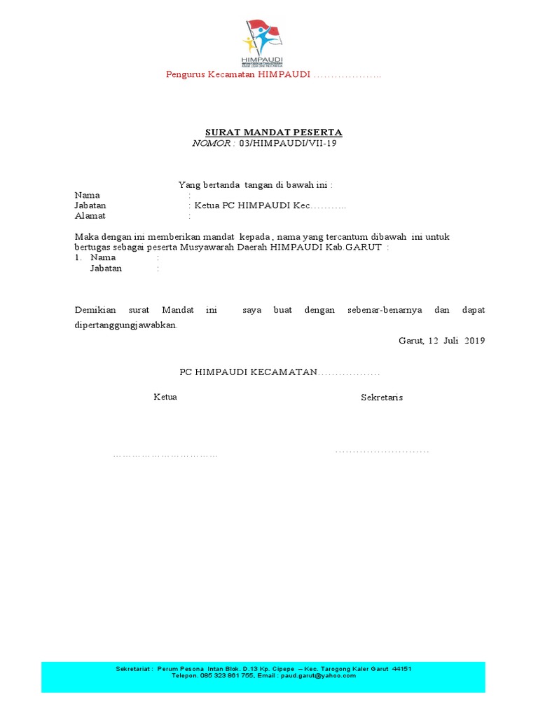Contoh Surat Mandat | PDF