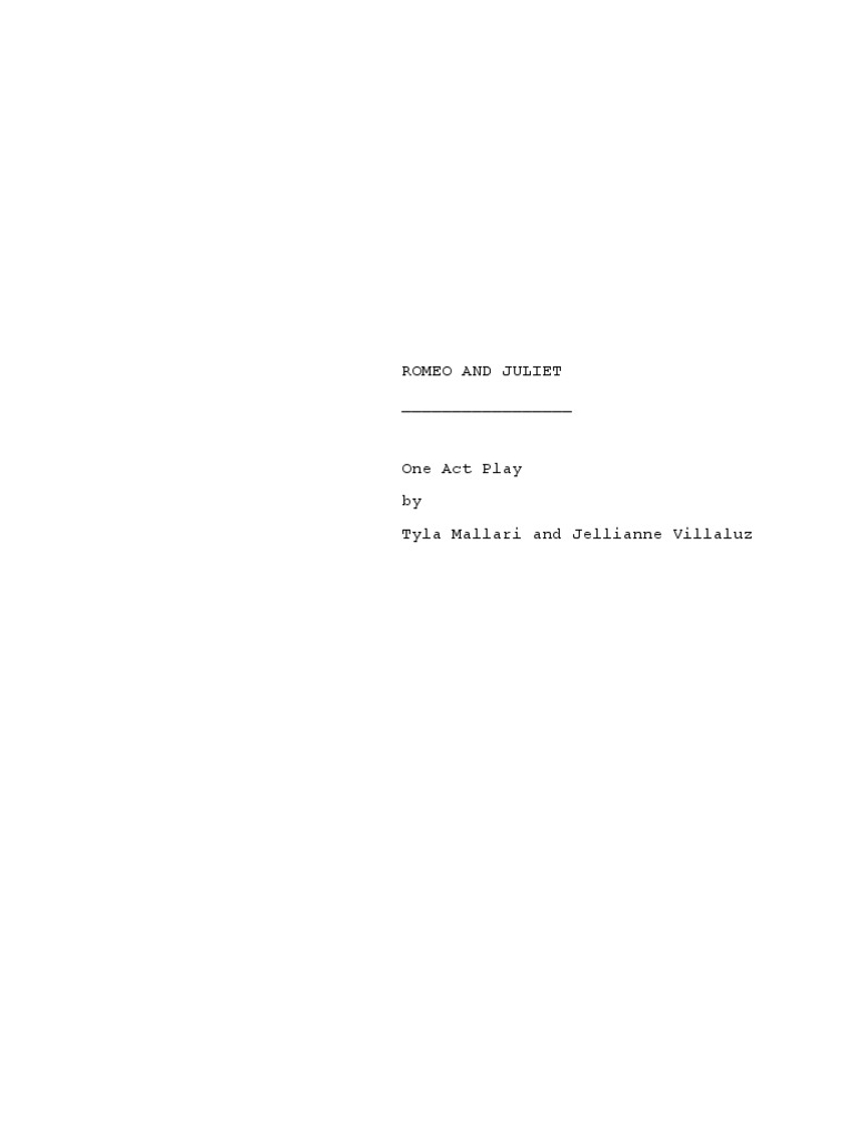 Romeo and Juliet Script | PDF | Characters In Romeo And Juliet | Romeo ...