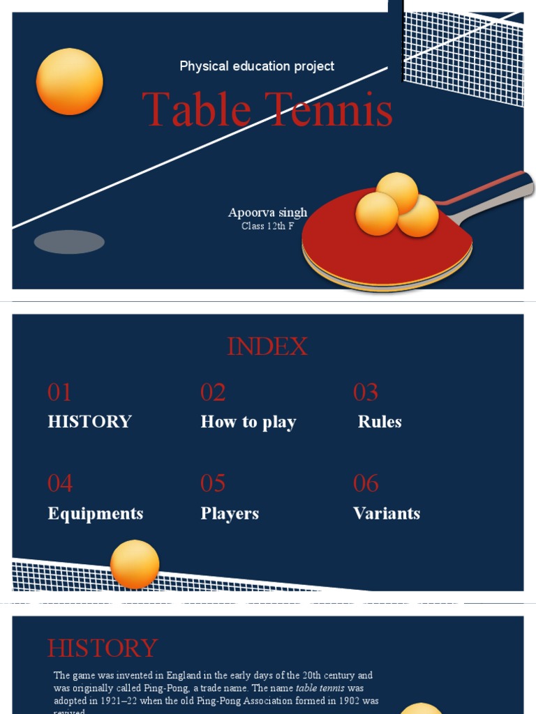 Table Tennis: Physical Education Project | PDF | Table Tennis | Gaming