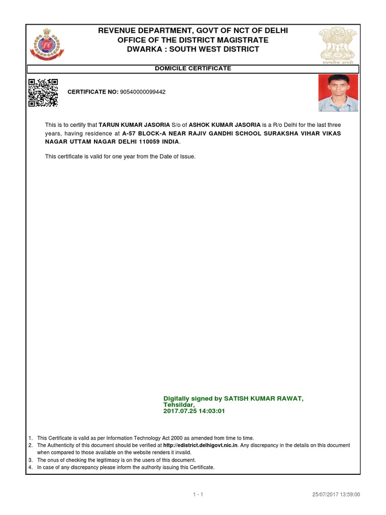 Revenue Department, Govt of NCT of Delhi Office of The District ...