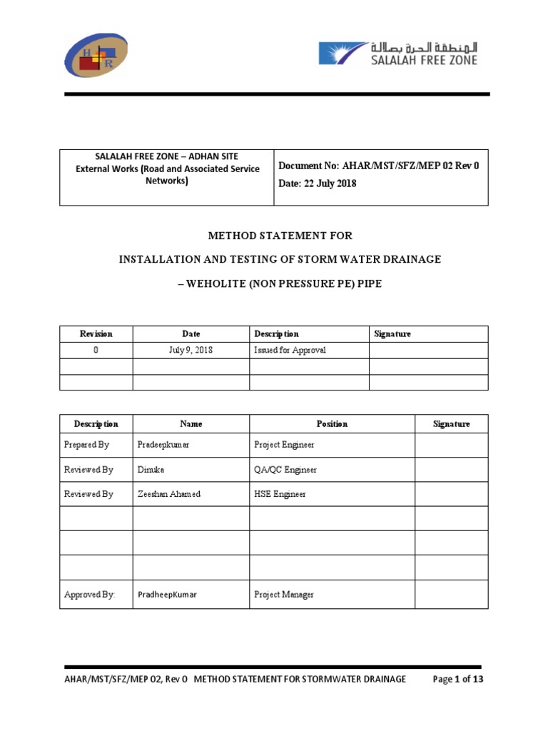 MST Installation of WEHOLITE Pipe - Stormwater - Final | PDF | Pipe ...