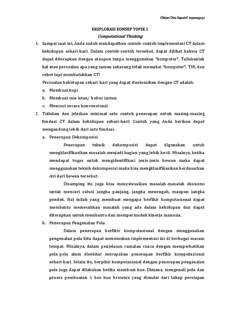 Eksplorasi Konsep Topik 1 | PDF