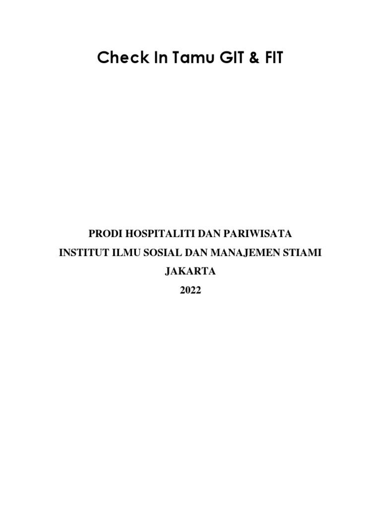 Prosedur Check In Tamu GIT & FIT | PDF | Bisnis