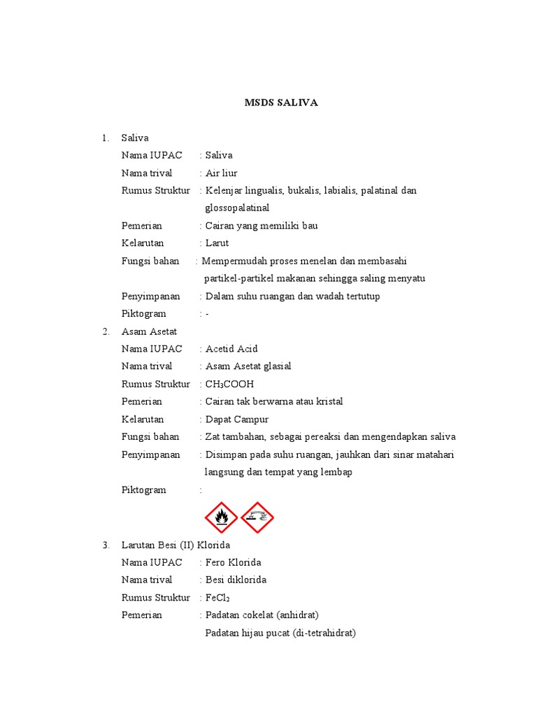 MSDS Saliva | PDF