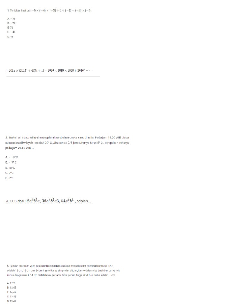 Latihan Soal Pra KST | PDF