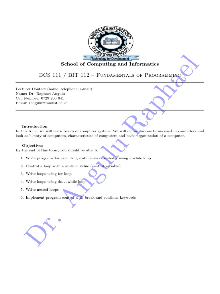 Chapter 3 Looping Pdf Control Flow Computer Programming