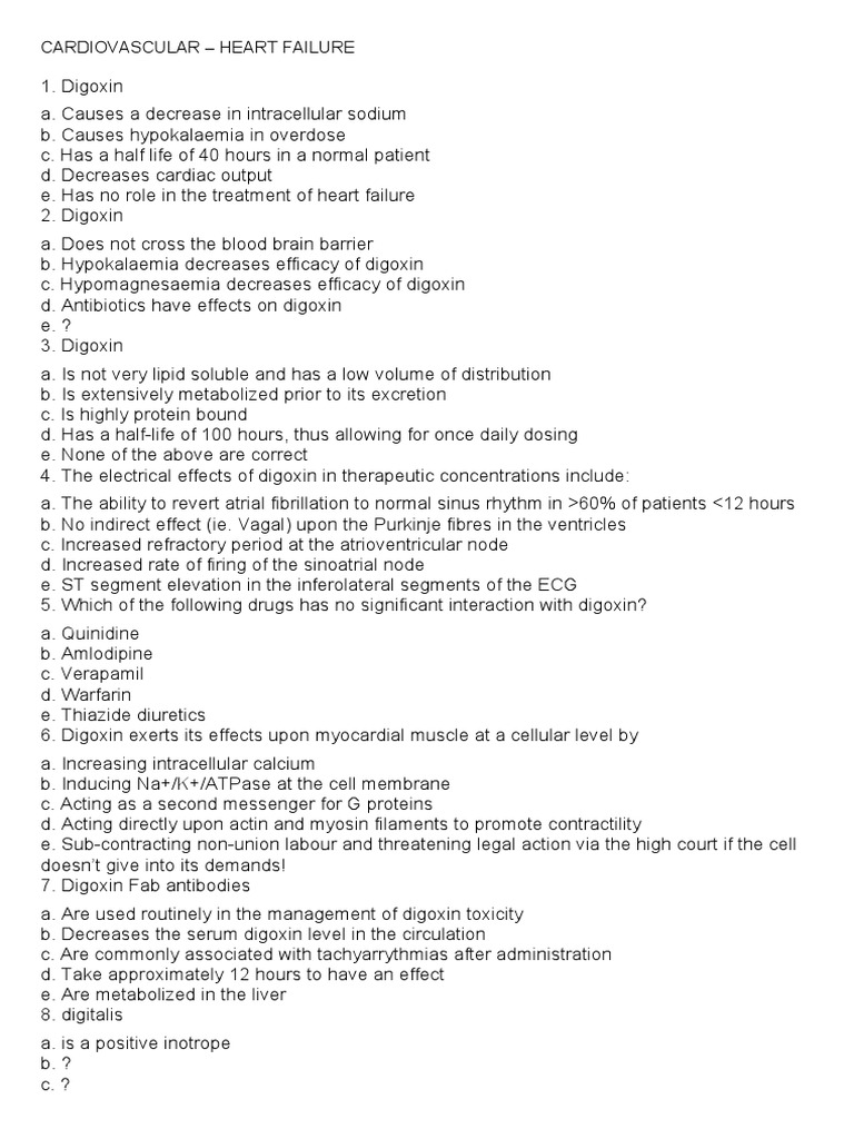 Heart Failure Mcqs Explained | PDF | Medical Specialties | Clinical Medicine