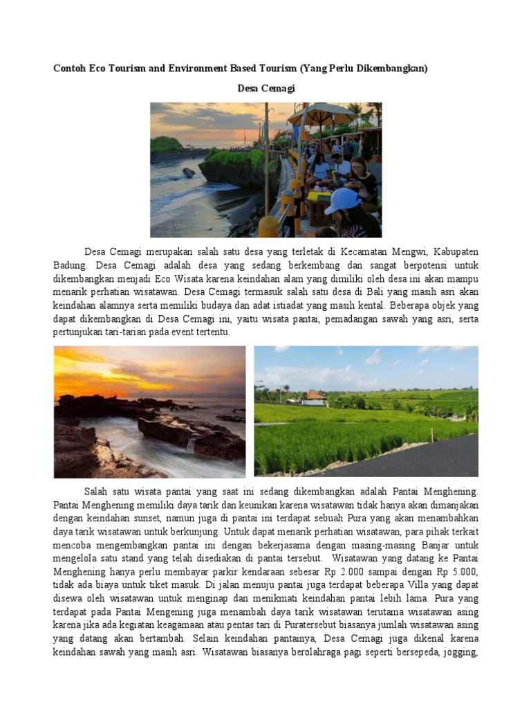 Contoh Eco Tourism and Environment Based Tourism | PDF