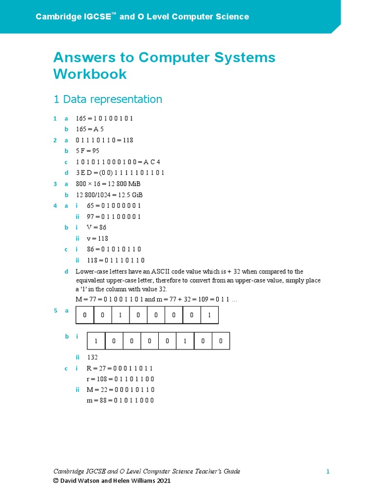 Answers To Computer Systems Workbook | PDF | Computer Data Storage | Ip ...
