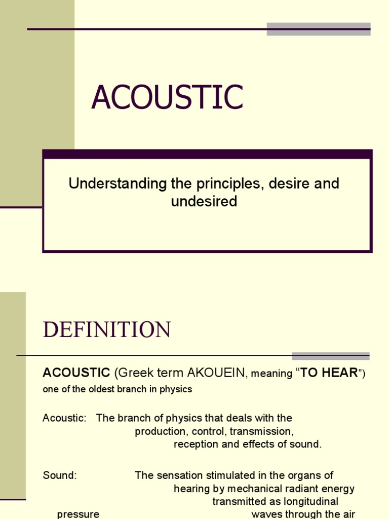 Acoustic Principles and Sound Control | PDF | Sound | Noise