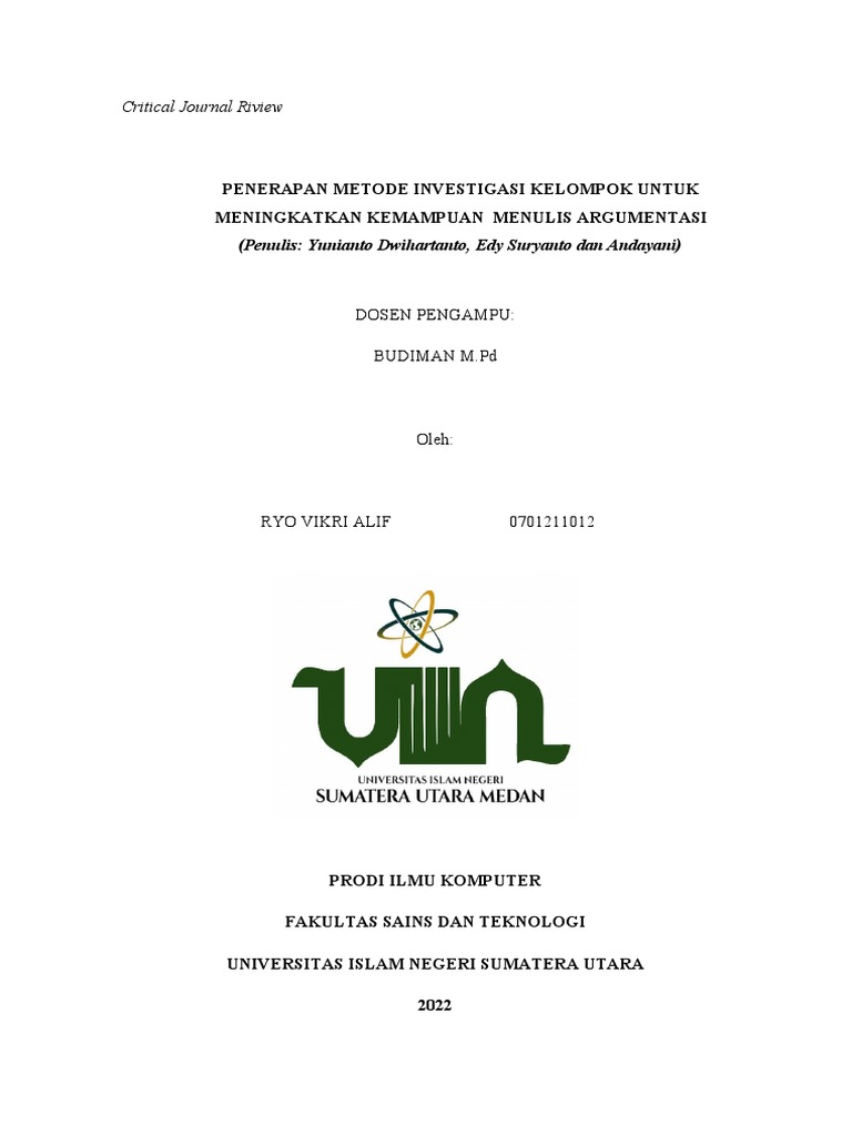 Metode Investigasi untuk Menulis Argumentasi | PDF