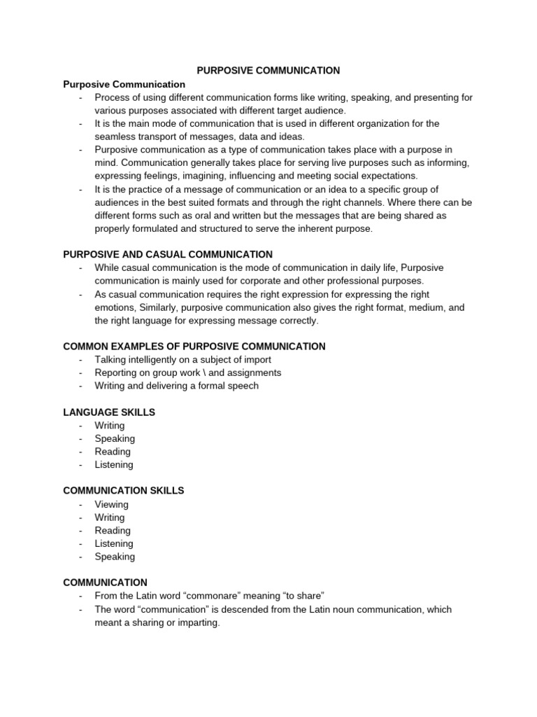 Purposive Communication Purposive Communication | PDF | Communication | Information