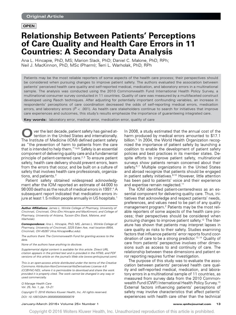 Relationship Between Patients Perceptions of Care.3 | PDF | Patient ...