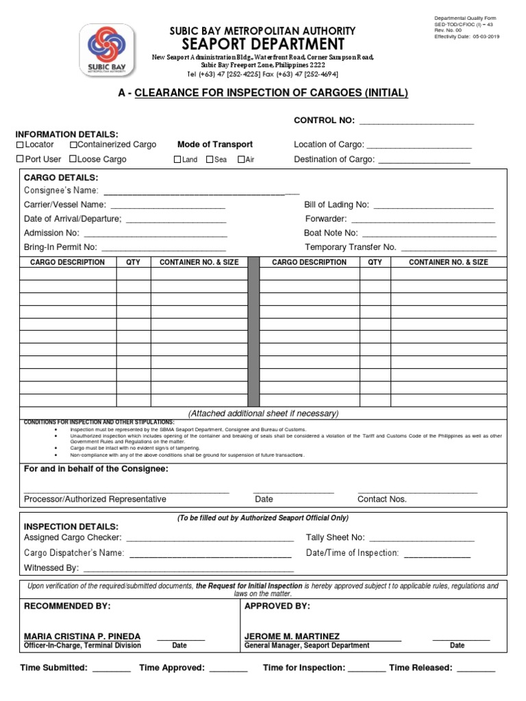 Quality Inspection Form | PDF | Cargo | Containerization