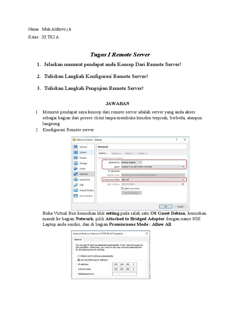Jawaban Tugas I Remote Server | PDF