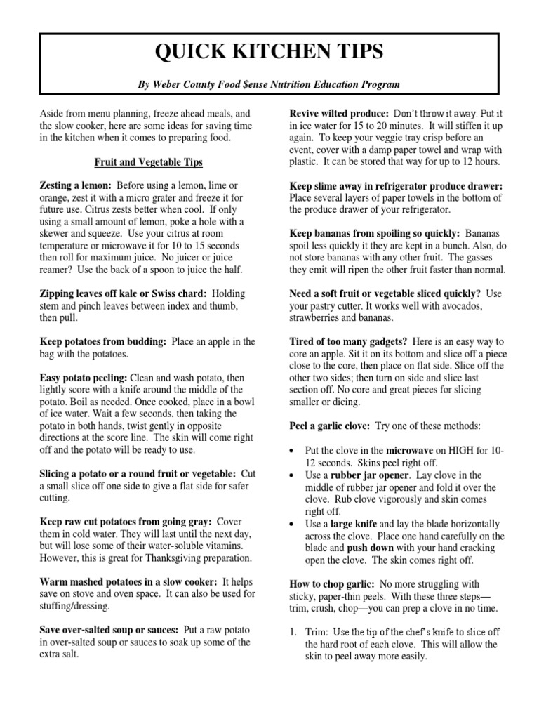 Quick Kitchen Tips | PDF | Cakes | Breads