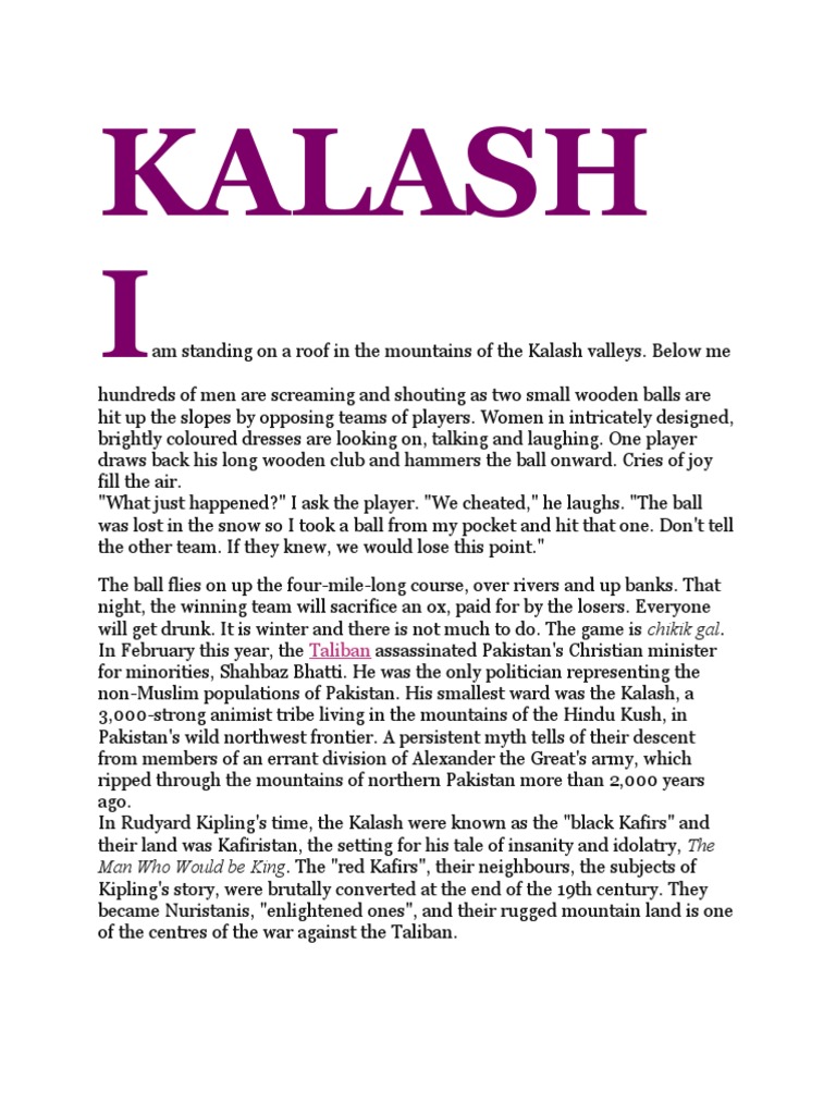 KALASH | PDF | Afghanistan