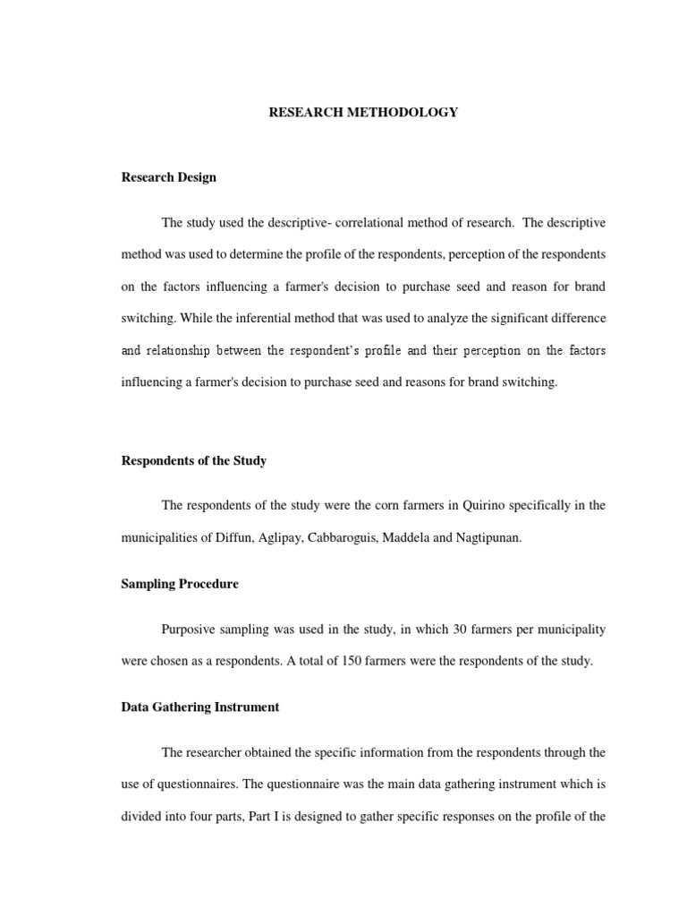 Research Study Chapter 3 Guide | PDF | Statistics | Methodology