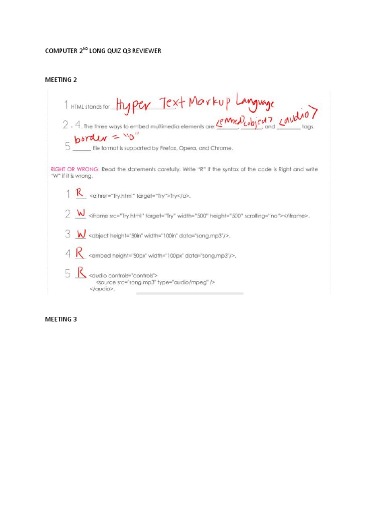 Computer 2ND Long Quiz Q3 Reviewer | PDF