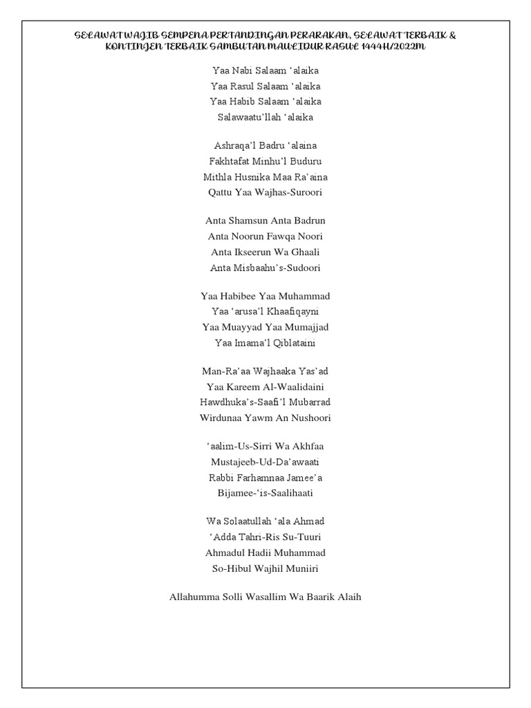 Selawat Wajib Pdf