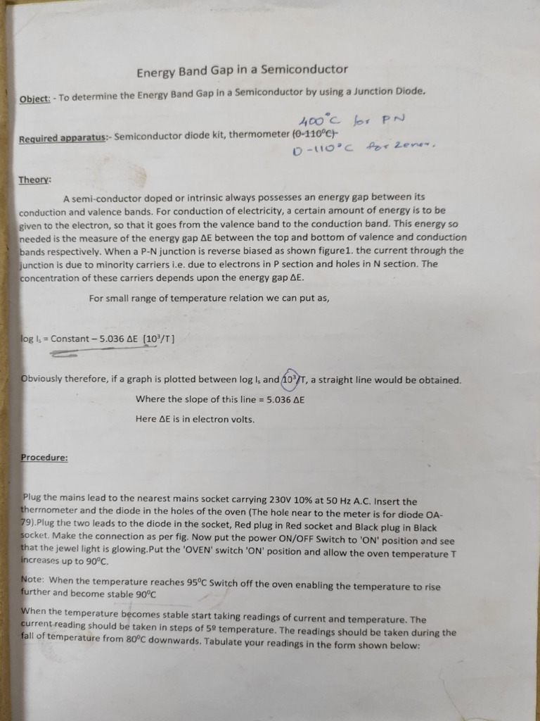 Energy Band Gap of A Solid Semiconductor | Download Free PDF | Band Gap | Semiconductors