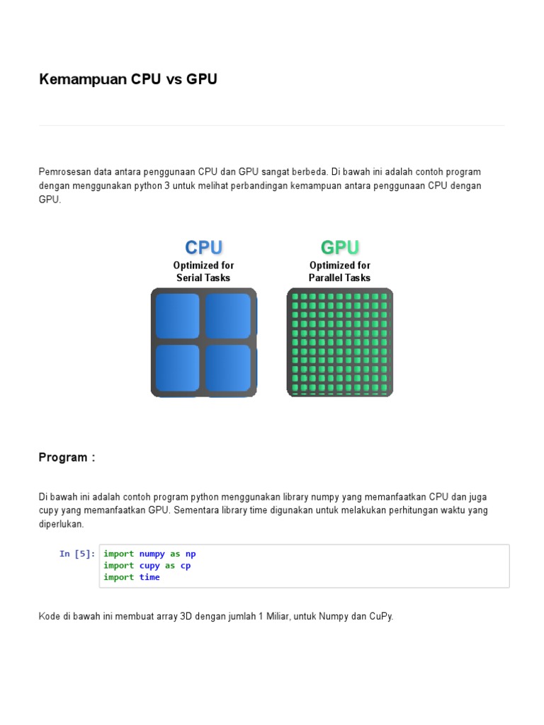 Perbandingan CPU Vs GPU | PDF