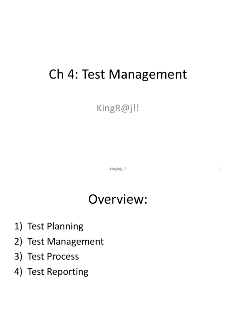 Test Management and Planning Guide | PDF | Version Control | Software ...