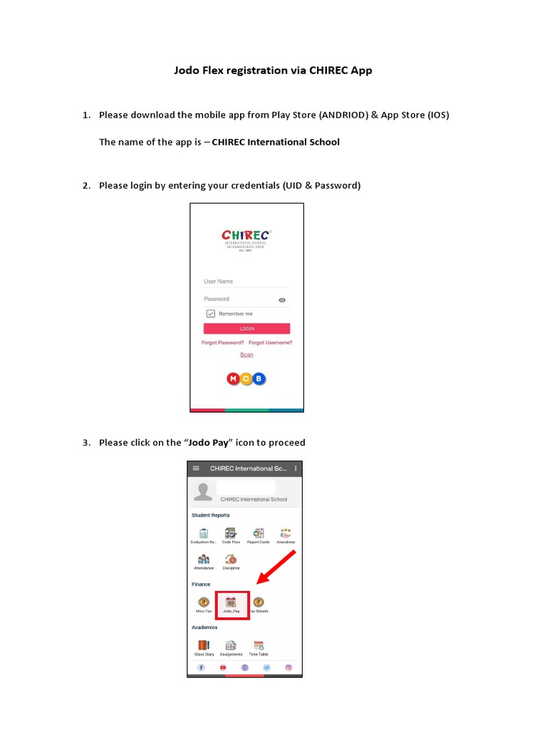 Jodo Flex Registration via CHIREC App | PDF
