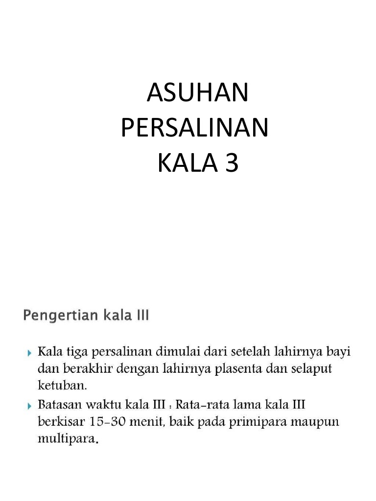 Asuhan Persalinan Kala III | PDF