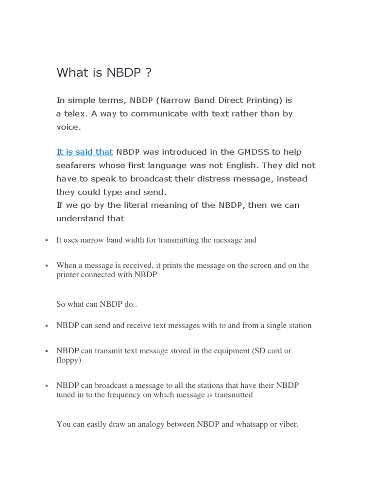 5.what Is NBDP | PDF | Telecommunications Engineering | Service Industries