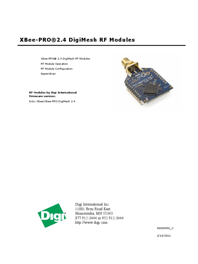 XBee PRO 2 - 4 DigiMesh | Download Free PDF | Analog To Digital Converter | Computer Network