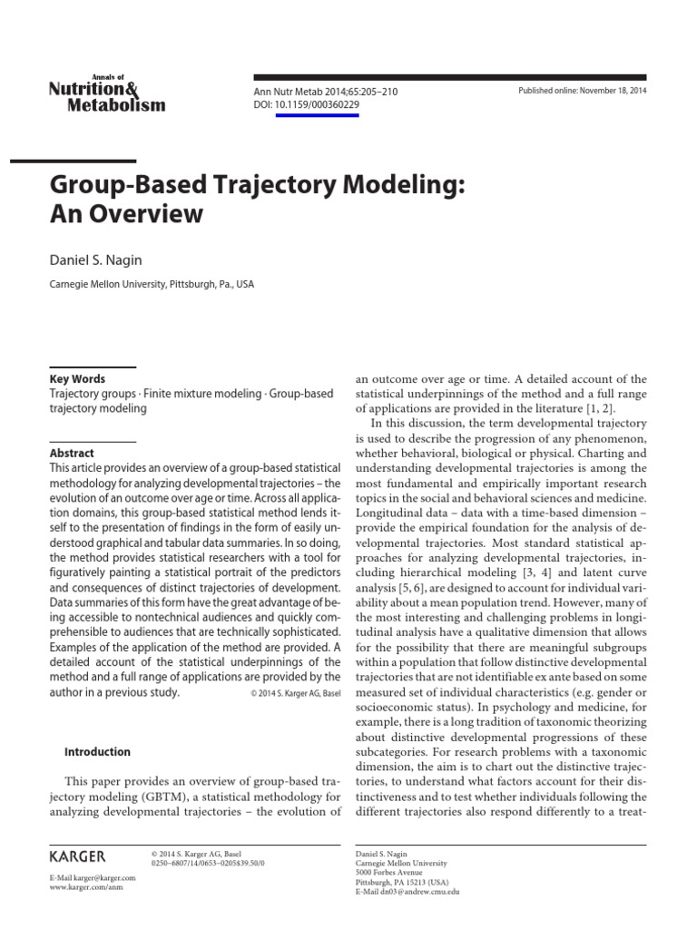 Use Group Based Trajectory Modeling An Overview Pdf Aggression Statistics
