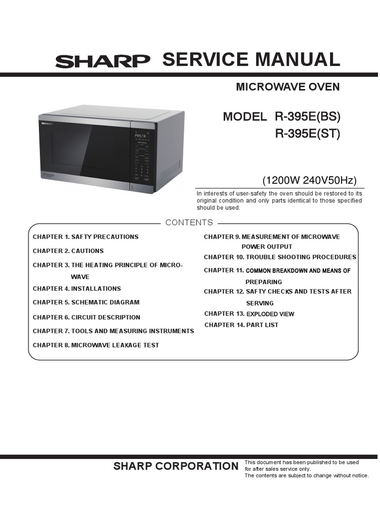 MW Sharp R395e | PDF | Relay | Switch