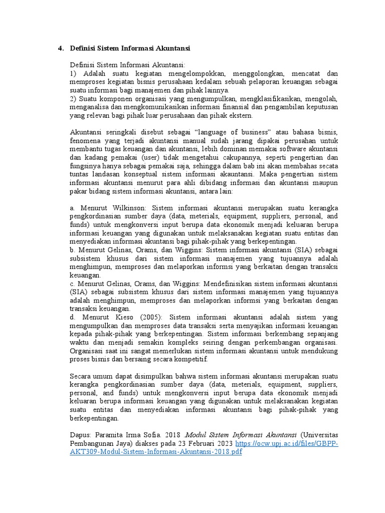Definisi Sistem Informasi Akuntansi | PDF