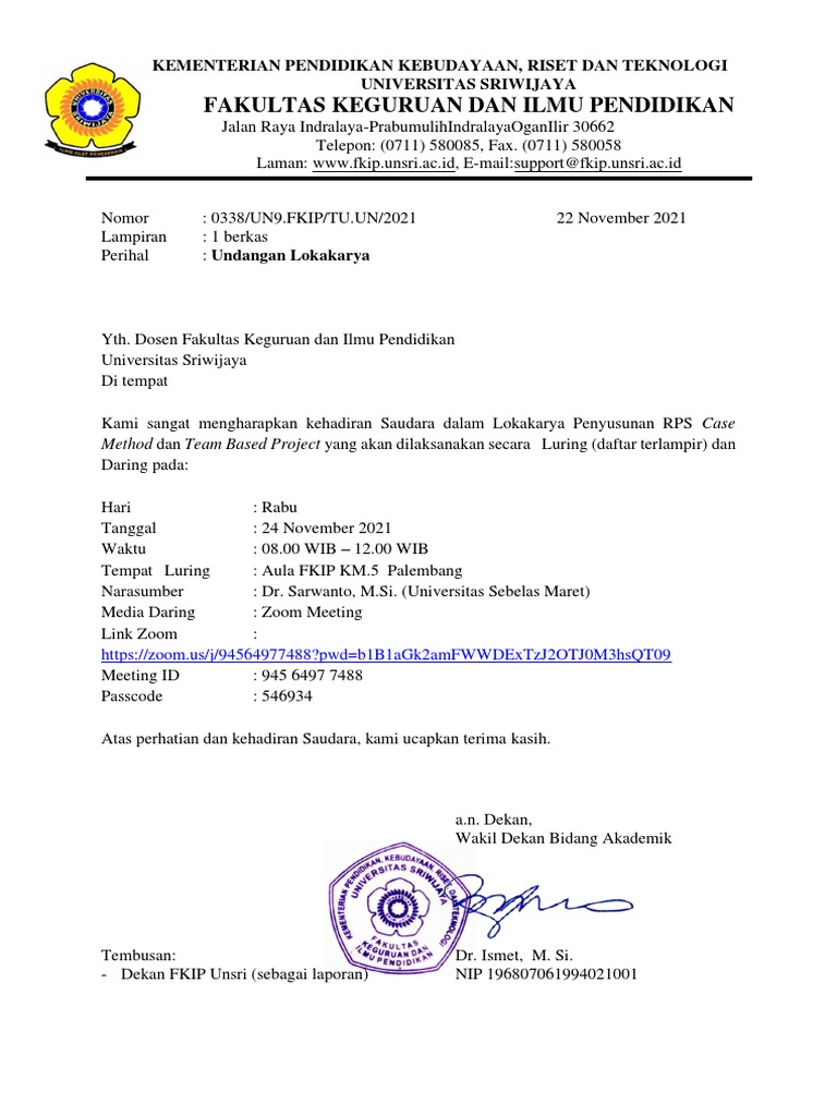 Undangan Lokakarya RPS Luring Daring | PDF