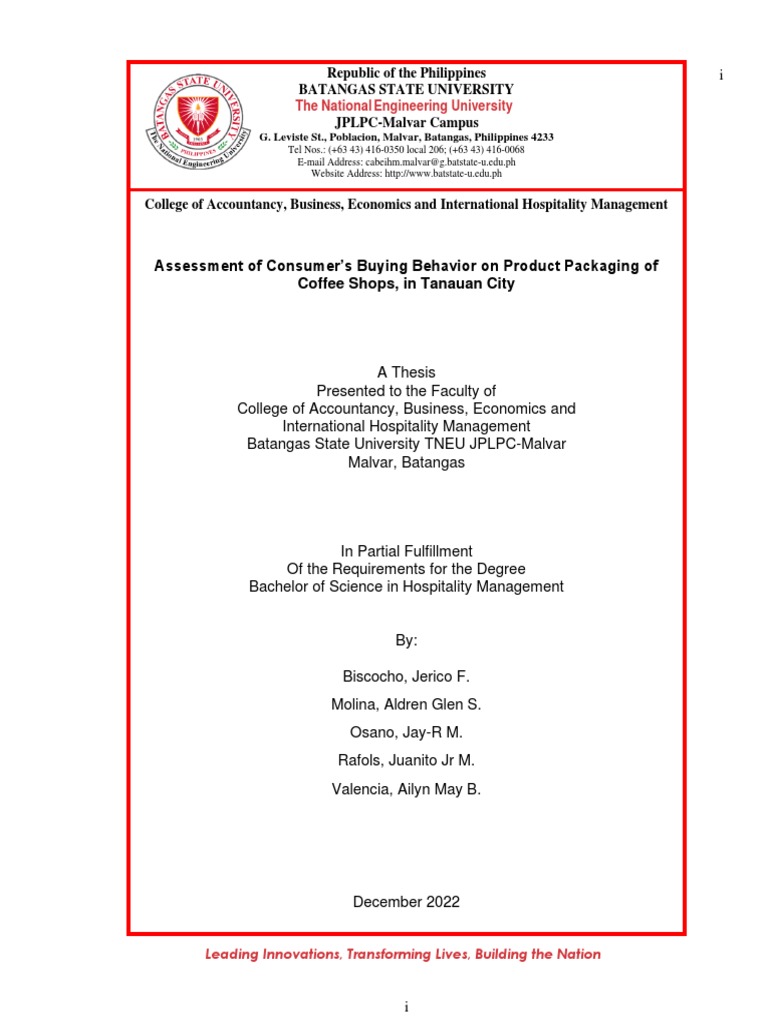 Assessment of Consumer's Buying Behavior On Product Packaging of Coffee ...