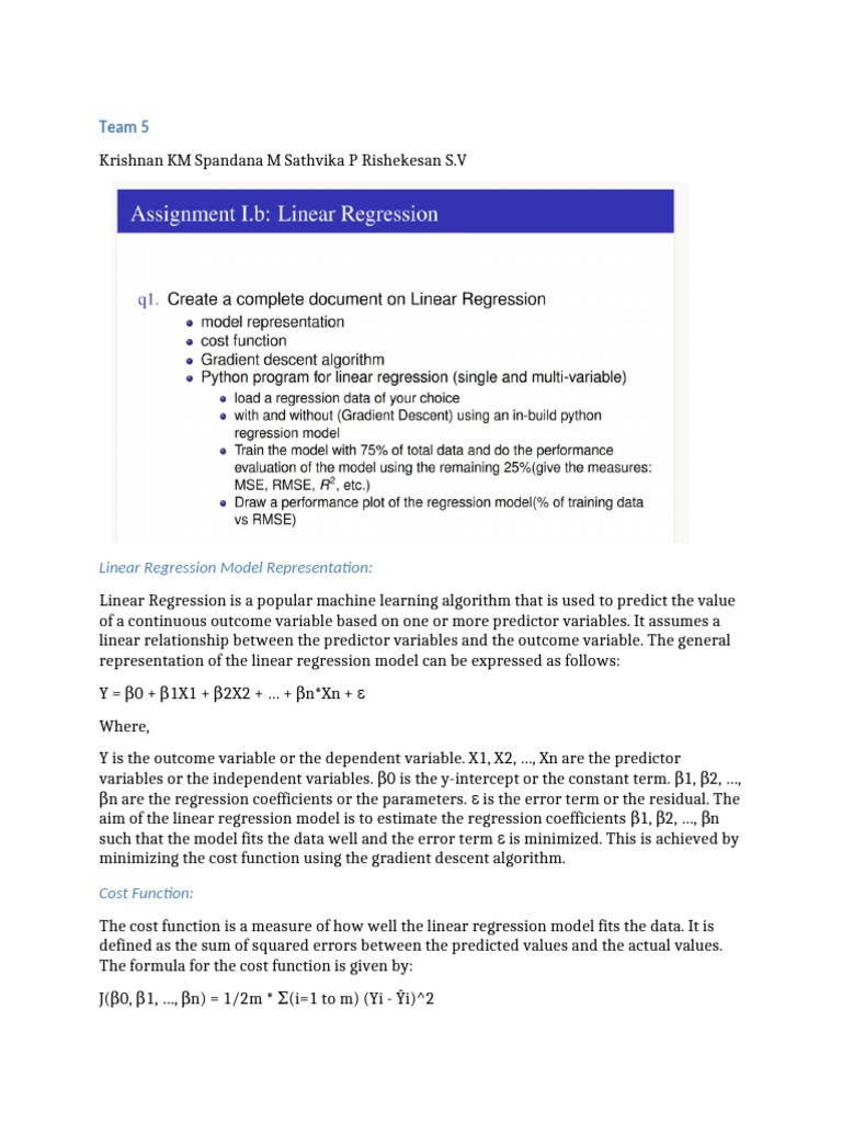 Question 1 B | PDF | Linear Regression | Regression Analysis
