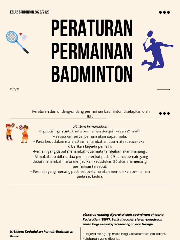 Peraturan Permainan Badminton | PDF