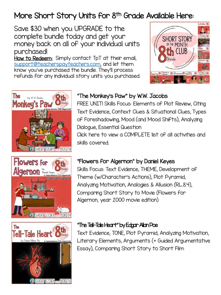 Short Story Units for 8th Grade | PDF | Poetry