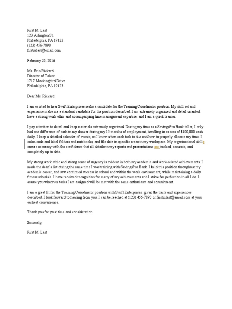 Cover Letter Template | PDF