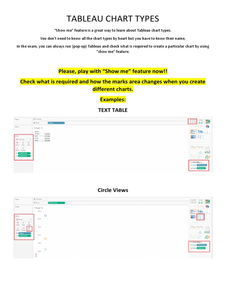Tableau Chart Types | PDF