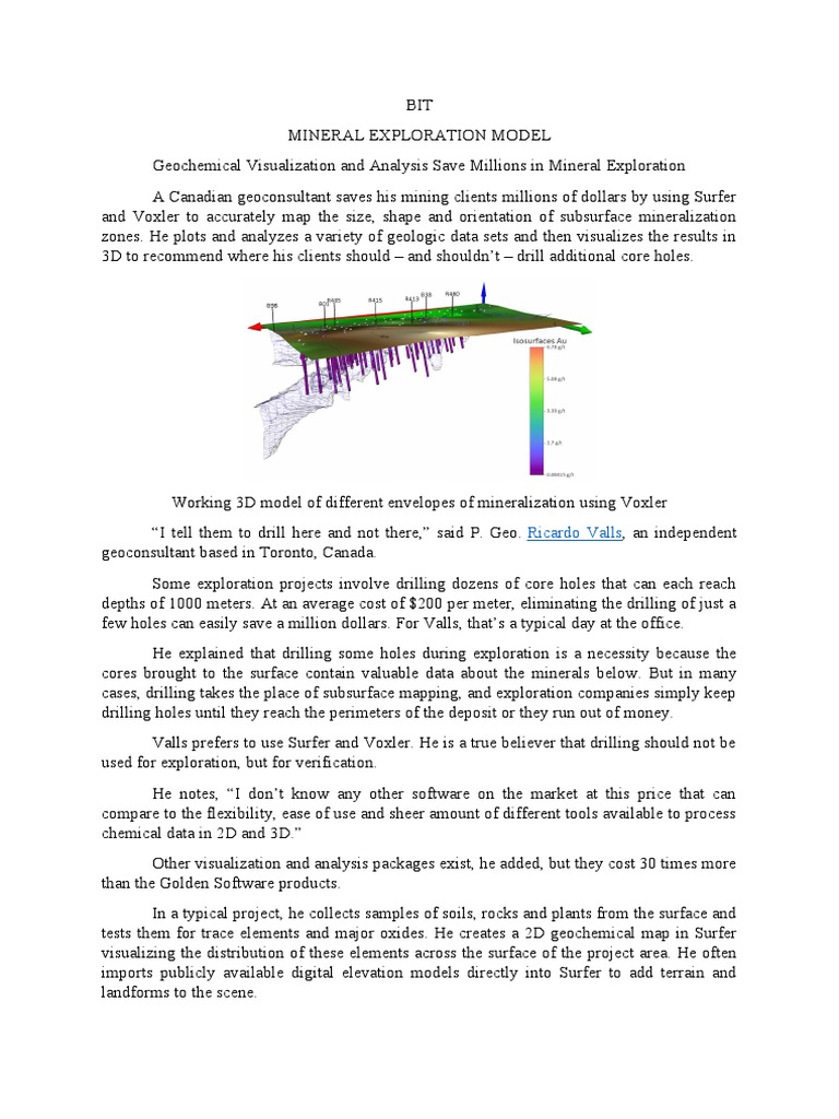 Geochemical Mapping in Mineral Exploration | PDF | 3 D Computer ...