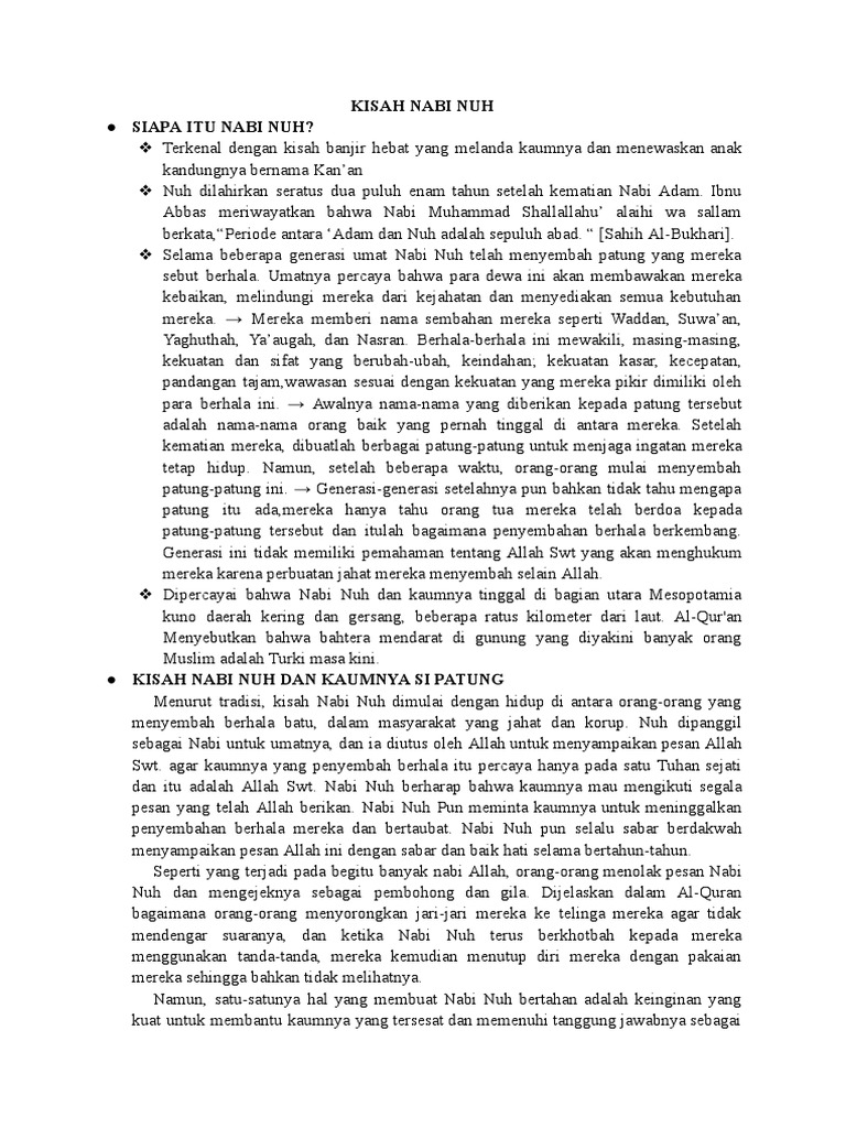 Kisah Nabi Nuh Siapa Itu Nabi Nuh? | PDF | Ilmu Sosial | Sejarah