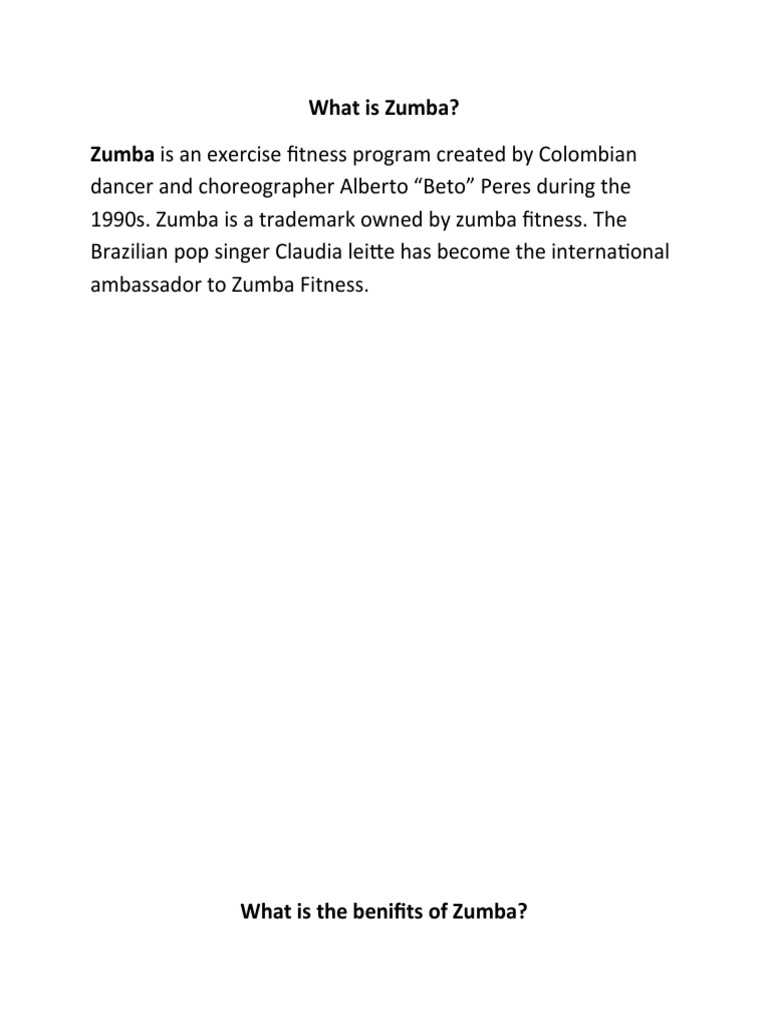 What Is Zumba? Zumba Is An Exercise Fitness Program Created by ...
