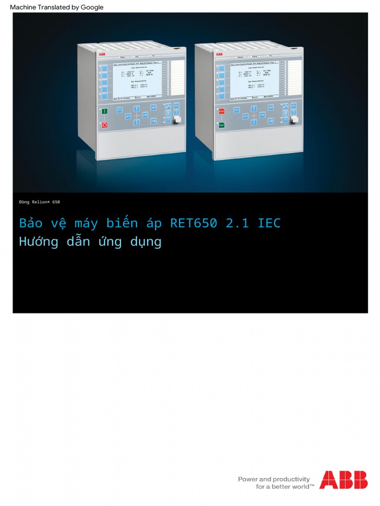 Bảo vệ máy biến áp RET650 2.1 IEC: Hướng dẫn ứng dụng | PDF
