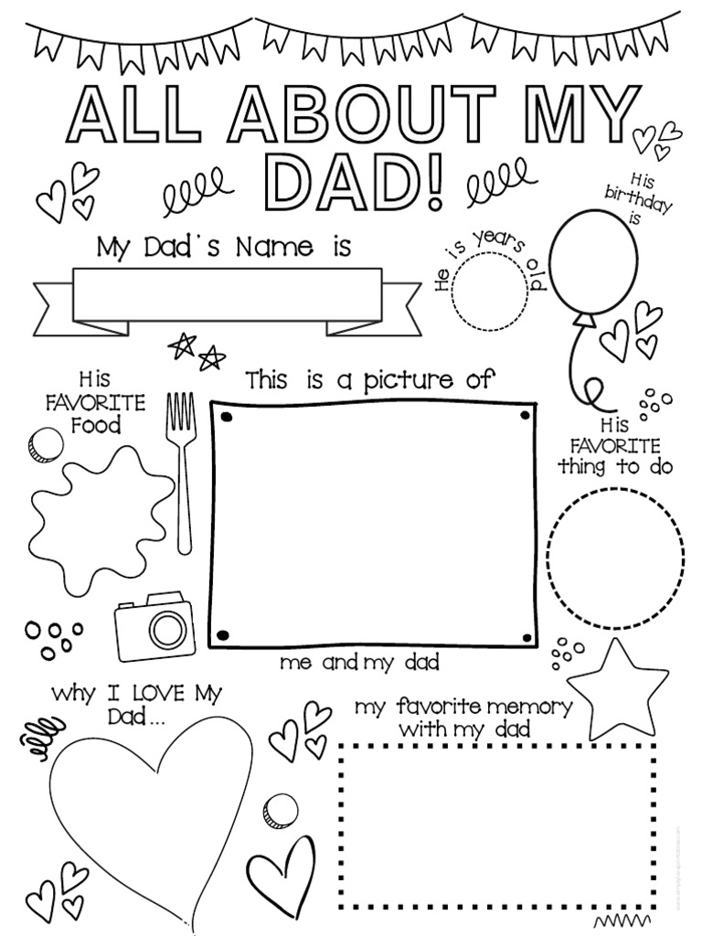 Simply Love Printables All About My Dad Fathers Day Printable Version 1 ...