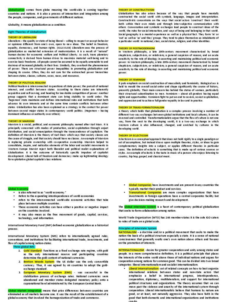 CONTEMP Compiled Topics | PDF | Marxism | Globalization