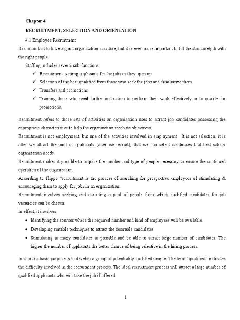 Recruitment, Selection and Orientation | PDF | Recruitment | Employment